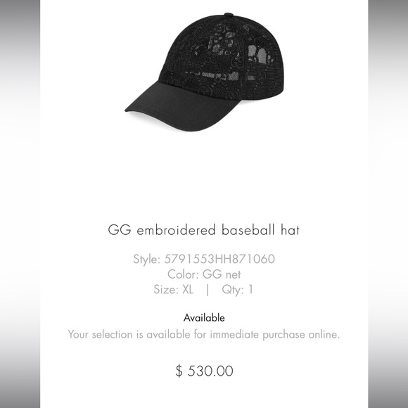 Gucci | Accessories | Gucci Mesh Embroidered Cap | Poshmark